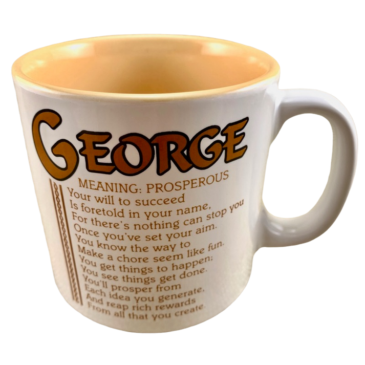 GEORGE Poetry Name Peach Interior Mug Papel – Mug Barista
