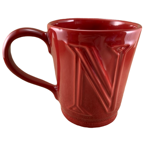 A-Z Letter "N" Monogram Initial Red Mug Pottery Barn – Mug Barista