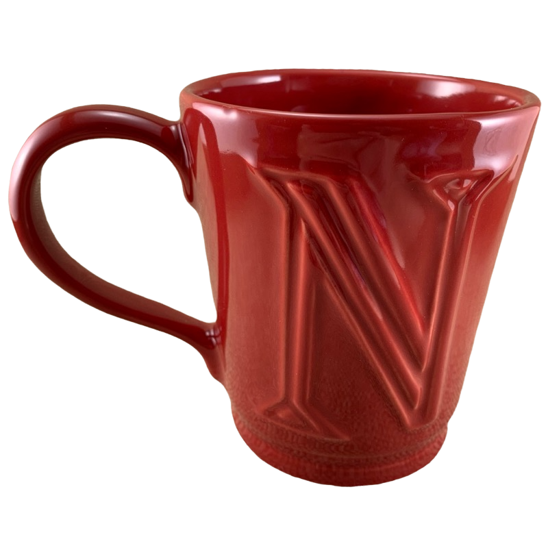A-Z Letter "N" Monogram Initial Red Mug Pottery Barn – Mug Barista